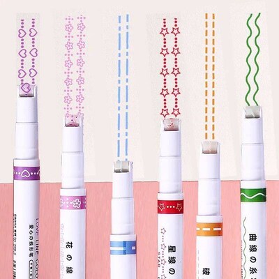 Lace outline pen, curved line pen, fluorescent highlighter,