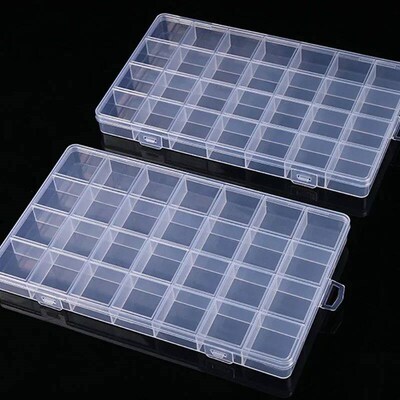 Plastc Storage Box 28 Grd Wth Slot Beaded nt-strng Grd  Jewe