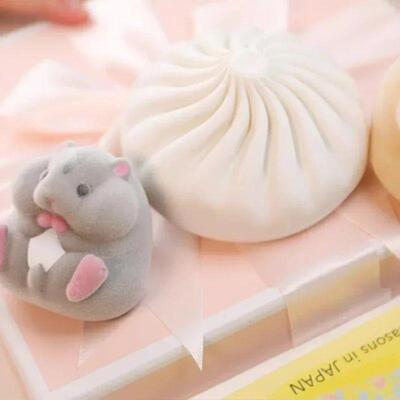 YELL Gashapon Toys Cute Fatty Milky Soft Hamster Flocking Pl