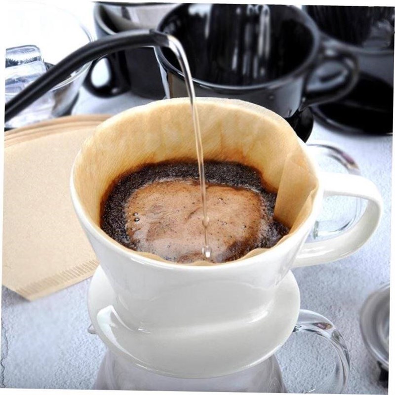 100Pcs Cone Coffee Filters V60 Disposable Natural Paper 滤纸