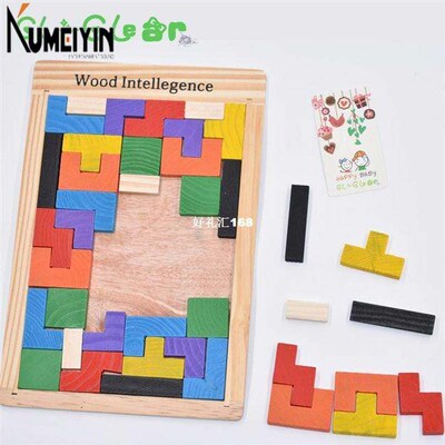 -new montessori wooden blocks children wood intelligence ru