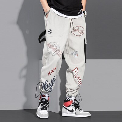 Summer Graffiti Printed Cargo Pants 2025 Mens Trendy Loose S