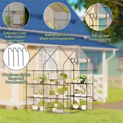Walk in Greenhouse, 56x56x77 Waterproof Green Houses for Out