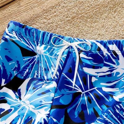 PatPat Family Matching Swimsuits Plant Print Swim Trunks and