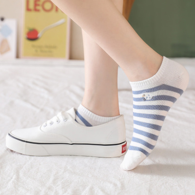 Instime 5 Pairs/Pack Kawaii Embroidered Ankle Socks Women Ex