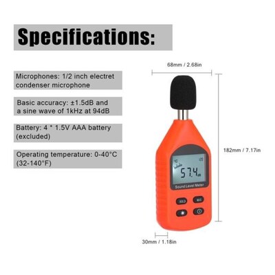 JD118 High Precision dB Meter Digital Noise Measuring Instru