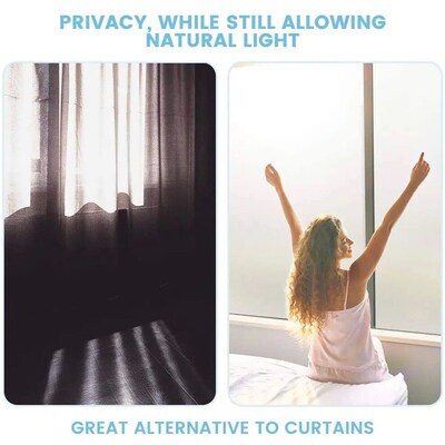 Pure Frosted Window Film Privacy Sun Blocking Self Adhesive