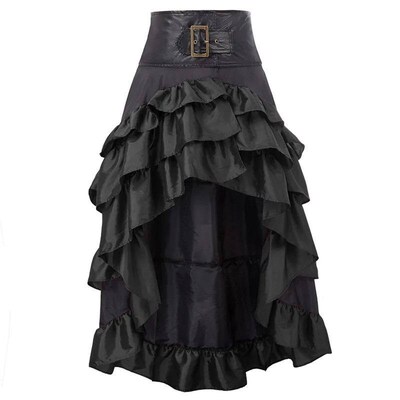 Cosplay Vintage Steampunk Dress Victorian Medieval Ruffled