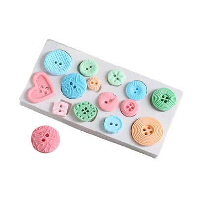 DIY Button Shapes Silicone Cake Candy Moulds Fondant Sugarcr