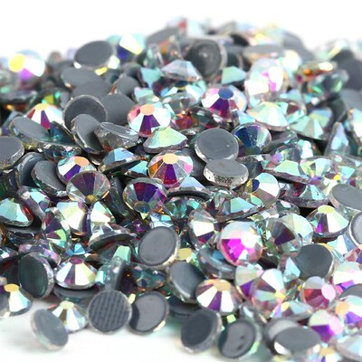Super Glitter Crystal AB Non Hotfix Rhinestones SS3-SS50 Fla
