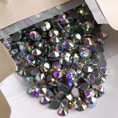 AAAAA Clear AB Crystal Hot Fix Rhinestone Glass Strass Hotfi