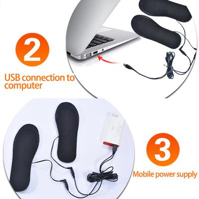 USB Heated Shoe Insoles Electric Foot Warming Pad Feet Warme