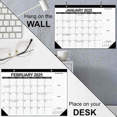 2025-2026 Calendar 18 Months Large Academic Desk Calendar Ru