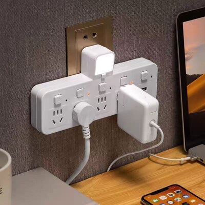 Power cord extension socket Plug wire board with towing Plat