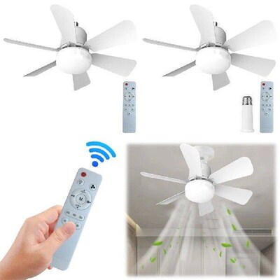 Modern Ceiling Fan with LED Light Remote Control Silent