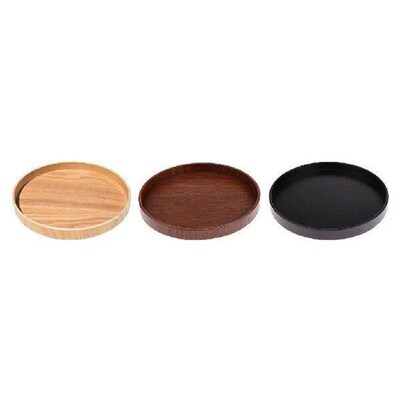 Handmade Wood Round Serving Tray Tea Food Fruit Large