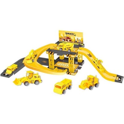 Kids Rail Parking Lot Toys Multi-Storey Car Parking Building