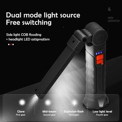 Rechargeable Work Lights LED Folding Flashlight with Magneti