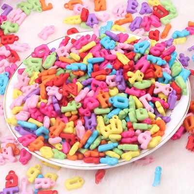 100pcs DIY Letter Acrylic Beads Children Toys Alphabet Bead