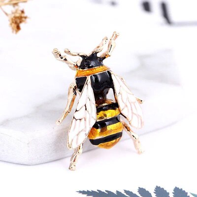 Vintage Bee Insect Brooches Colorful Enamel Rhinestone Anima