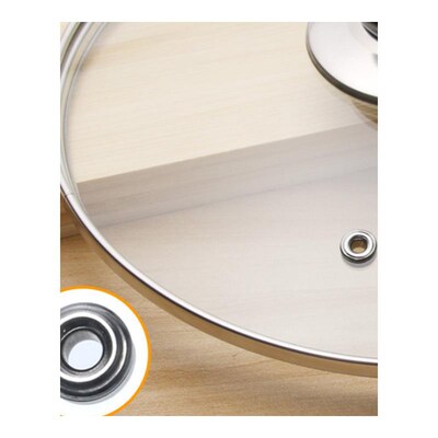 stainless steel Cookware Reinforced Glass Lid Tempered Wok L