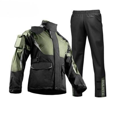 Men Women Waterproof Motorcycle Rider Raincoat Suit  Set Ref