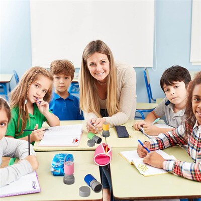 8Pc teacher kids stamp Self Inking Stamps Grading Motivation