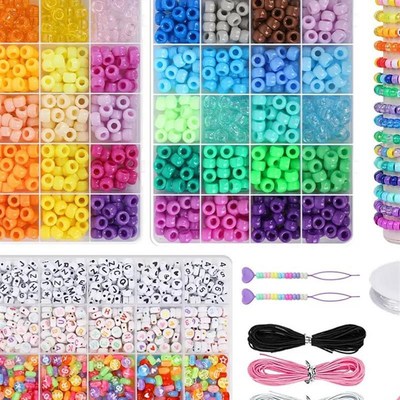 Pony Beads Diy Bracelet Making Kit For Girls Craft Gift Set