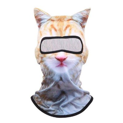 3D Cat Balaclava Cute Animal Print Balaclava with Ears Ski