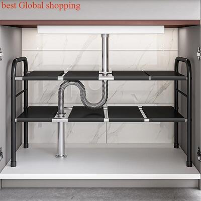 Kitchen sink rack seasoning bottle bowl dish storage shelves