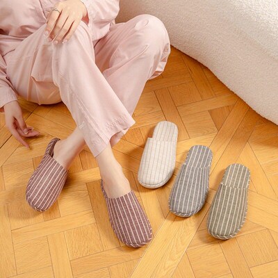 Bao Tou Cotton And Line Slippers For Women Indoor Non-slip H