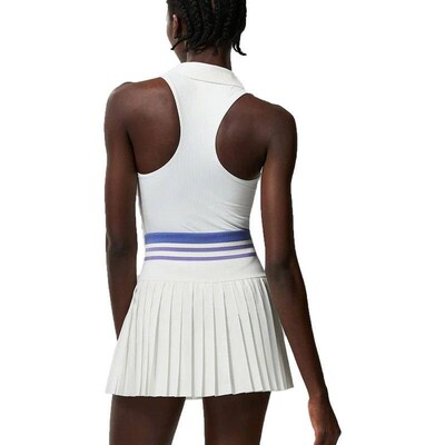 Women Two Pieces Yoga Set Solid Color Gym Top Tennis Skirt S