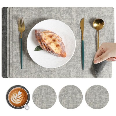 Faux Leather Heat Resistant Placemats table dinner place mat