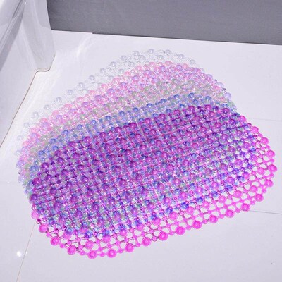 PVC bath mat with suction cups for slip resistance, suitable