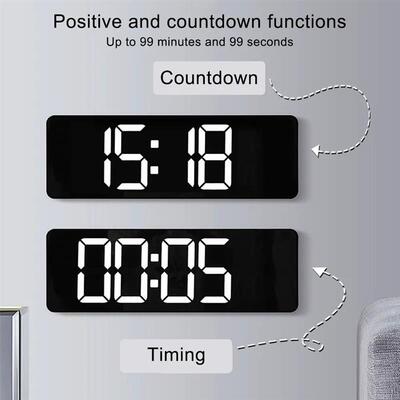 Large LED Digital Wall Clock with Remote Control Wall-mounte