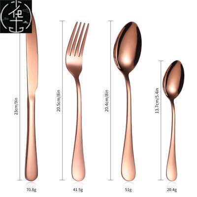 24pcsWestern tableware cutlery set knife fork Silverware Set