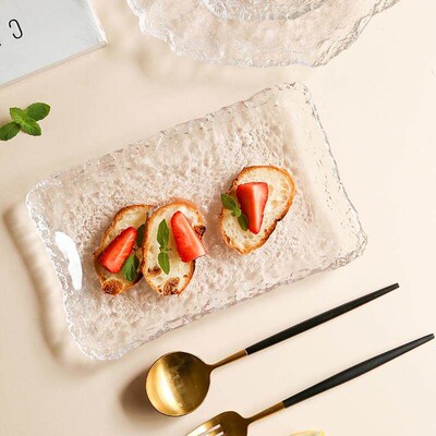 Japanese-style crystal glass plate high-value tableware