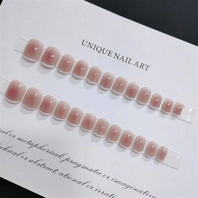 Short Round Press-on Nails Sweet Pink Wearable Fake Nails