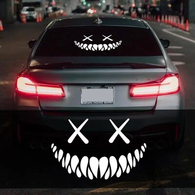Demon Smiling Face Car ers for Rear Windshield Cool Auto Bod