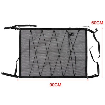 Double Layer Car Ceiling Storage Net Pocket Roof Bag Interio