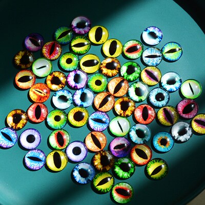glass eyes cabochons Round 6MM-30MM Round Dome Dragon Eye Dr