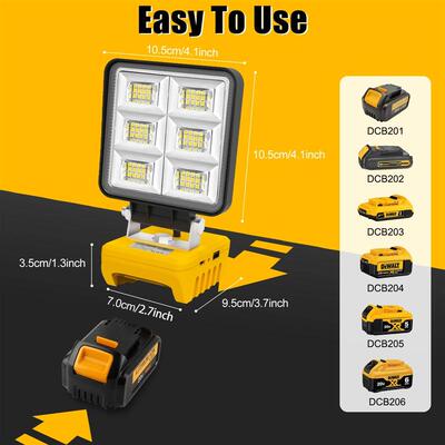 5200LM Portable 48W LED Work Light Cordless Work Light Base