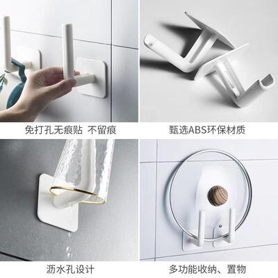 Strong adhesive wall hooks, no drilling required, suitable f