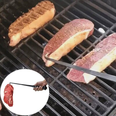 New Stainless Steel BBQ Food Flipper Cooking Grilling Outdoo