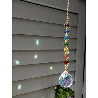 1pc Crystal Suncatcher Mobile Meditation Home Decor Rainbow