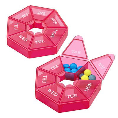 2Pcs/set Pill Case 7 Days Tablet Candy Box Portable Storage