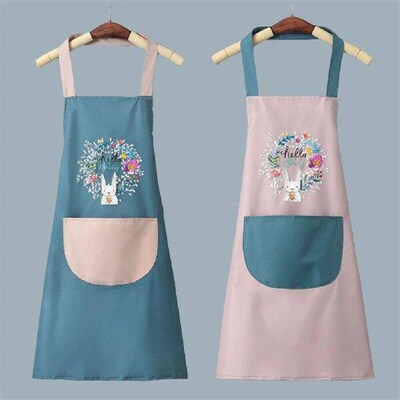 Cute Oil-proof Apron With Pocket Breathable Reusable