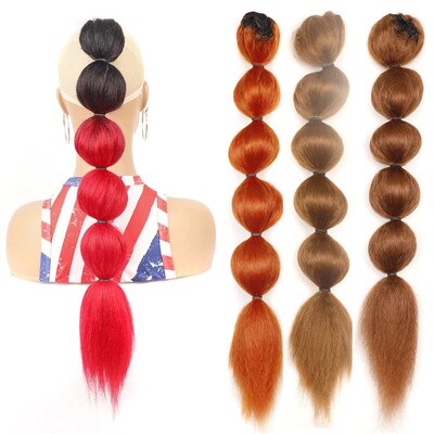 Wig Ponytail Bubble Wig Long Curly Hair Distinctive Fake Pon