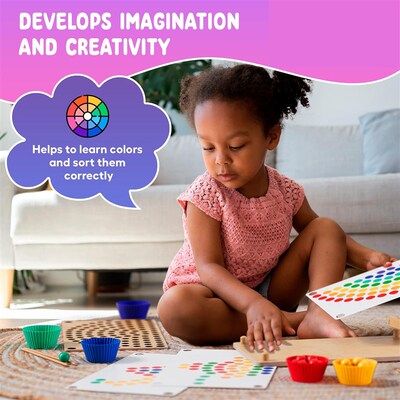 colour sorting game Wooden peg Board Bead Game Learning toys