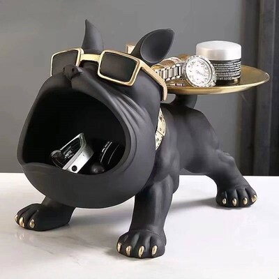 30cm Home Decor Bulldog Figurine Dog Statue Storage Box Anim